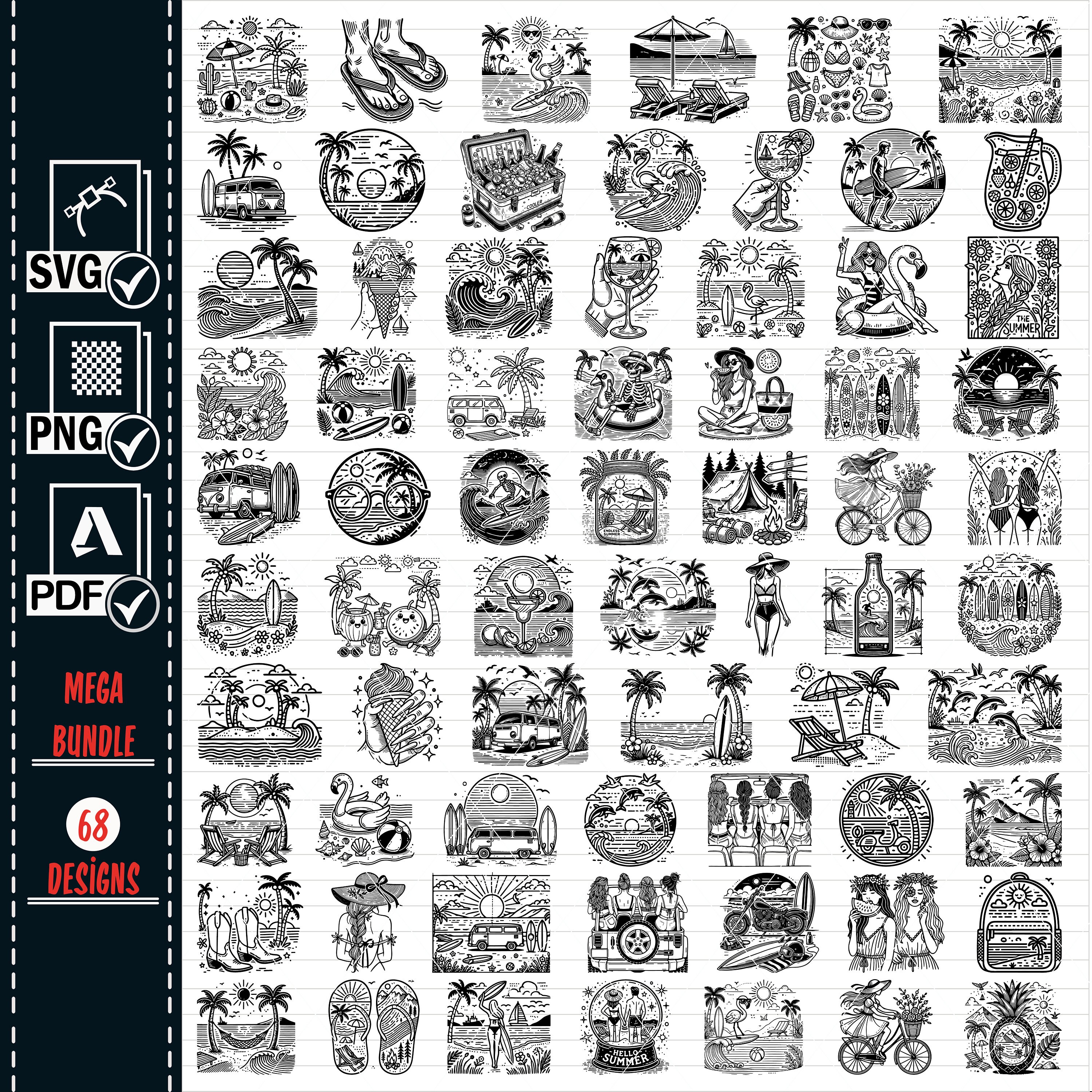Summer Beach SVG Mega Bundle (68 Designs) - Etsy