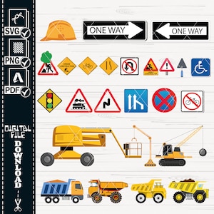 Construction Vehicle SVG Bundle, Truck Clipart (digital Download) - Etsy