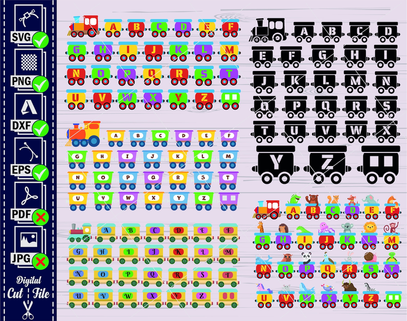 Train Alphabet SVG, Train Font SVG, Train Letters, Cricut Cut Files ...