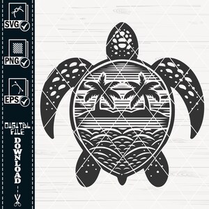 Sea Turtle SVG Cut File, 2, Tribal Turtle Design, Ocean Animal Clipart ...