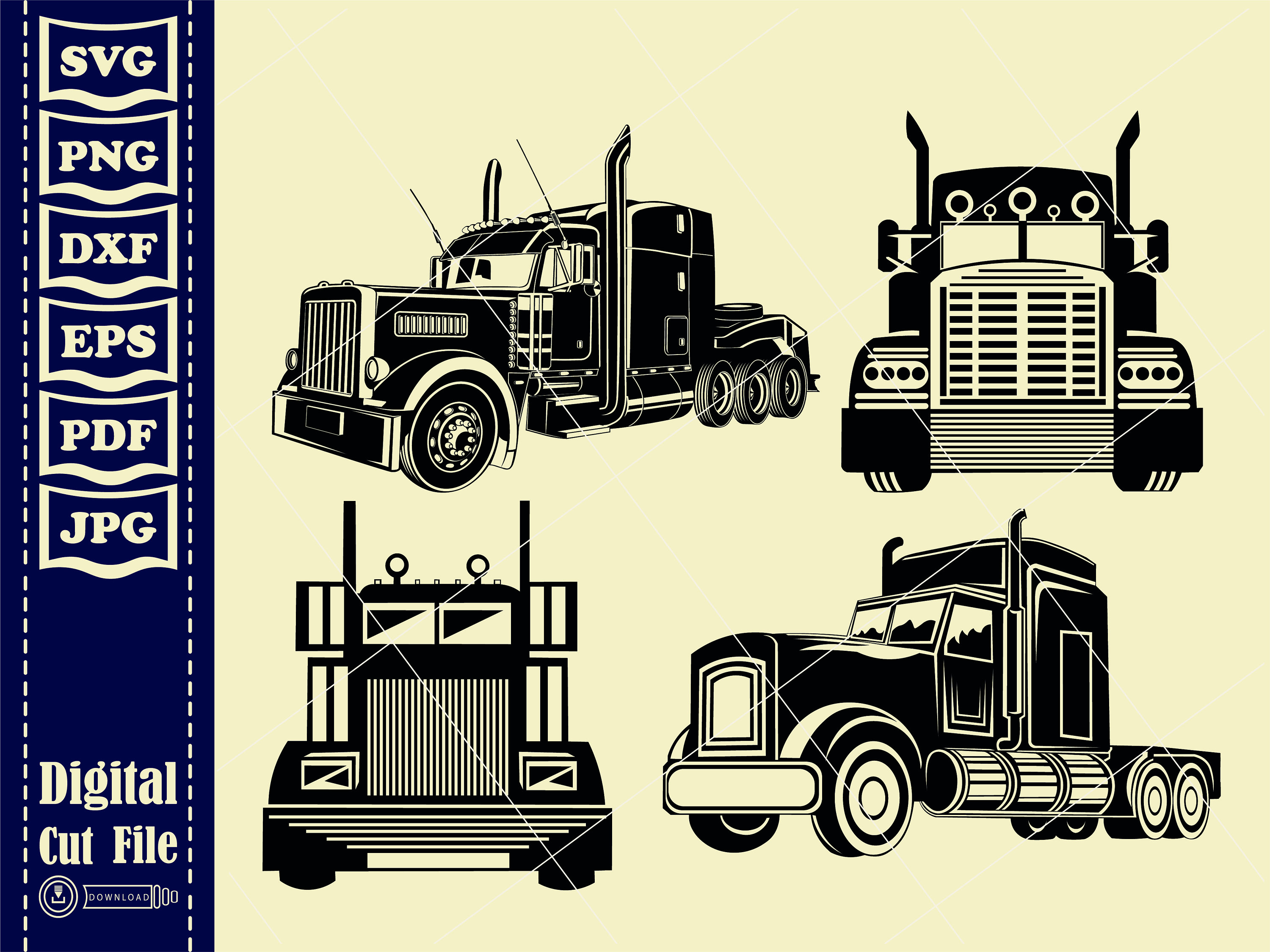 Truck Svg US Semi Truck Digital Downloads US Semi Truck Svg - Etsy
