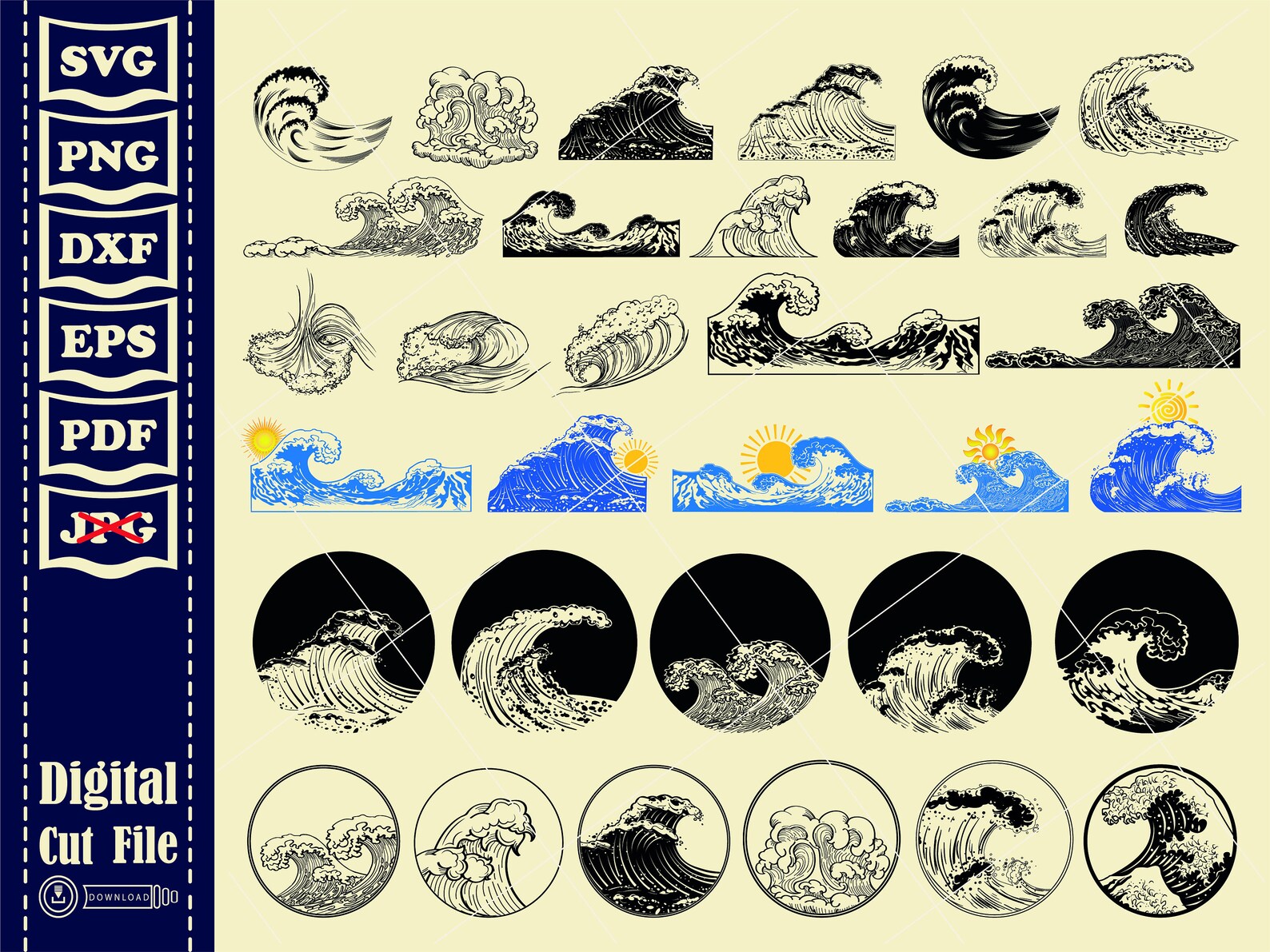 Wave SVG /waves Svg/sea Waves Svg/ Ocean Waves Svg/ Clipart/ - Etsy