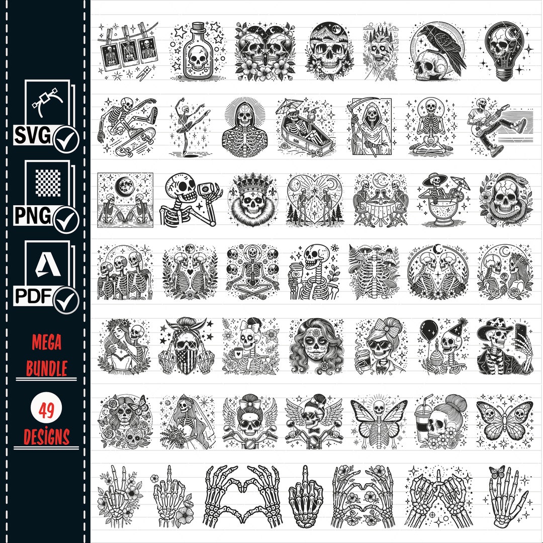 SKELETON SVG PNG Big Bundle, Skeleton Svg, Skeleton Quotes, Skeleton ...