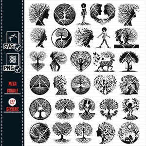 TREE SVG PNG Mega Bundle, #1, Woman Tree Svg, Tree of Life Svg, Lovers ...