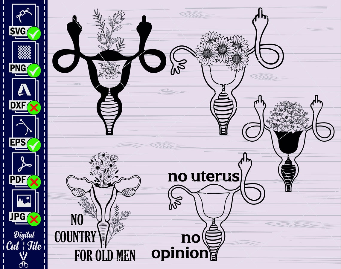 Floral Uterus SVG Pro Roe SVG Uterus With Flowers Svg - Etsy