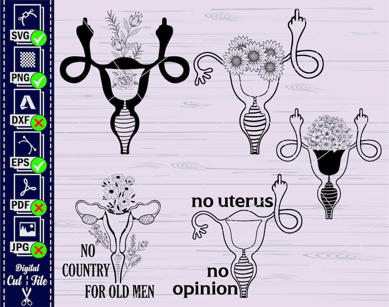 Floral Uterus SVG Pro Roe SVG Uterus With Flowers Svg - Etsy