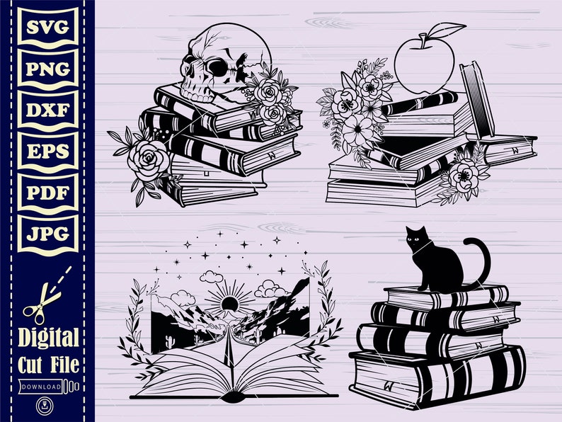 BOOKS SVG 2 Books Lover Bundle SVG Love to Read Svg - Etsy