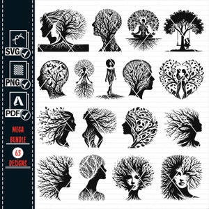 TREE SVG PNG Mega Bundle, #3, Woman Tree Svg, Lovers Tree Svg, Tree of ...