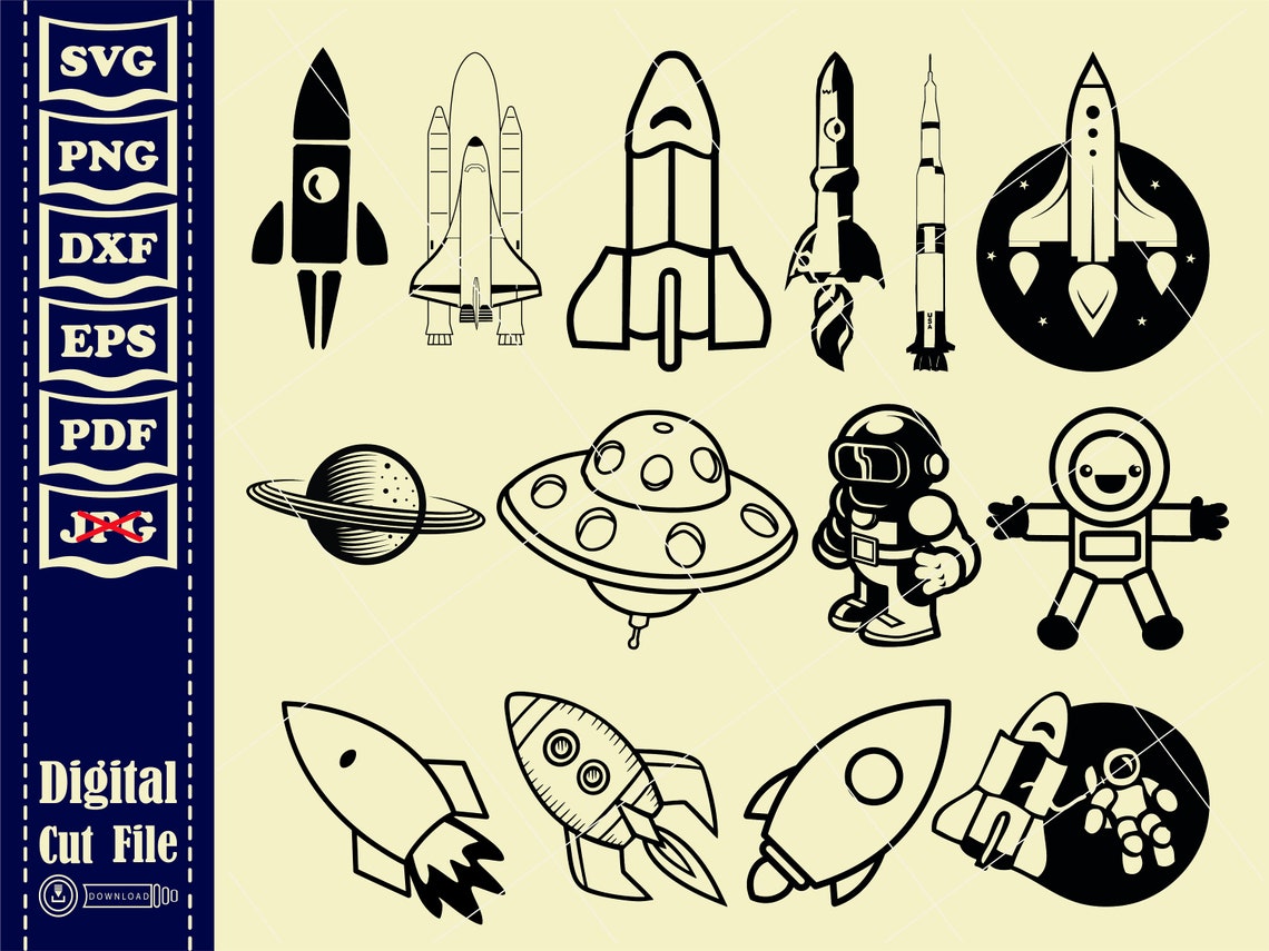Space Rocket Launch SVG Galaxy Space SVG Bundles Rocketship | Etsy