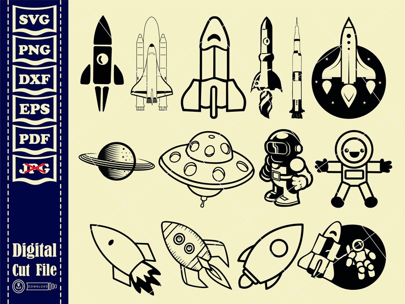 Space Rocket Launch SVG Galaxy Space SVG Bundles Rocketship | Etsy