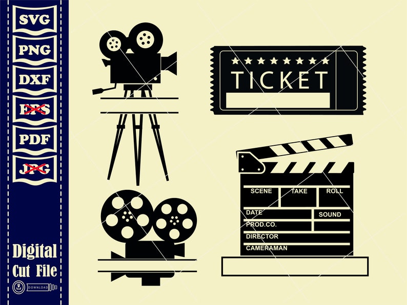 Film SVG Movie Svg Cinema Svg Split Cinema Movie Night - Etsy