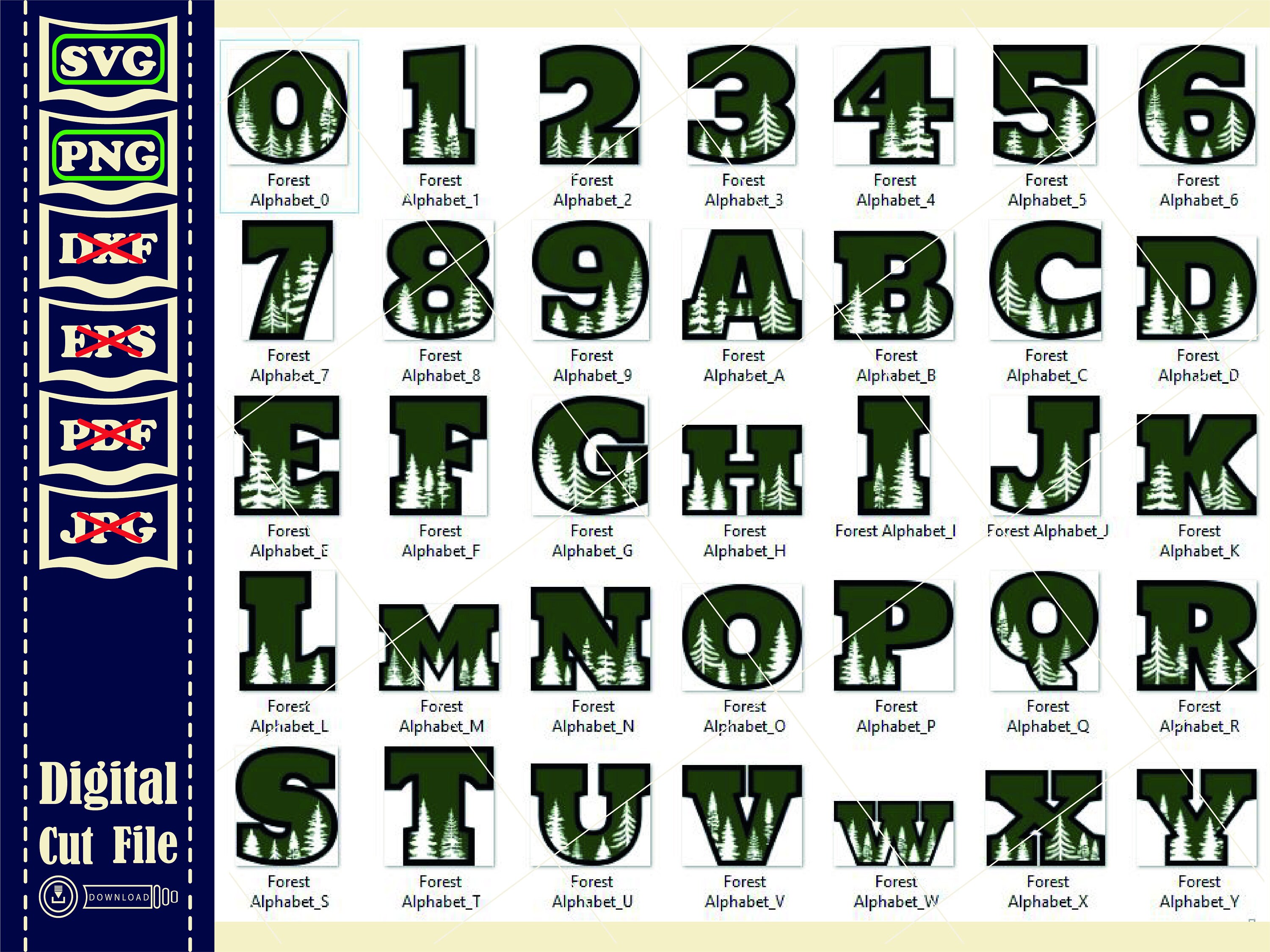 Forest Font Letters SVG Cut Files for Cricut for Silhouette | Etsy Canada