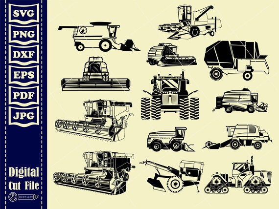 Combine Harvester SVG Farm Svg Combine Svg Combine Clipart | Etsy Australia