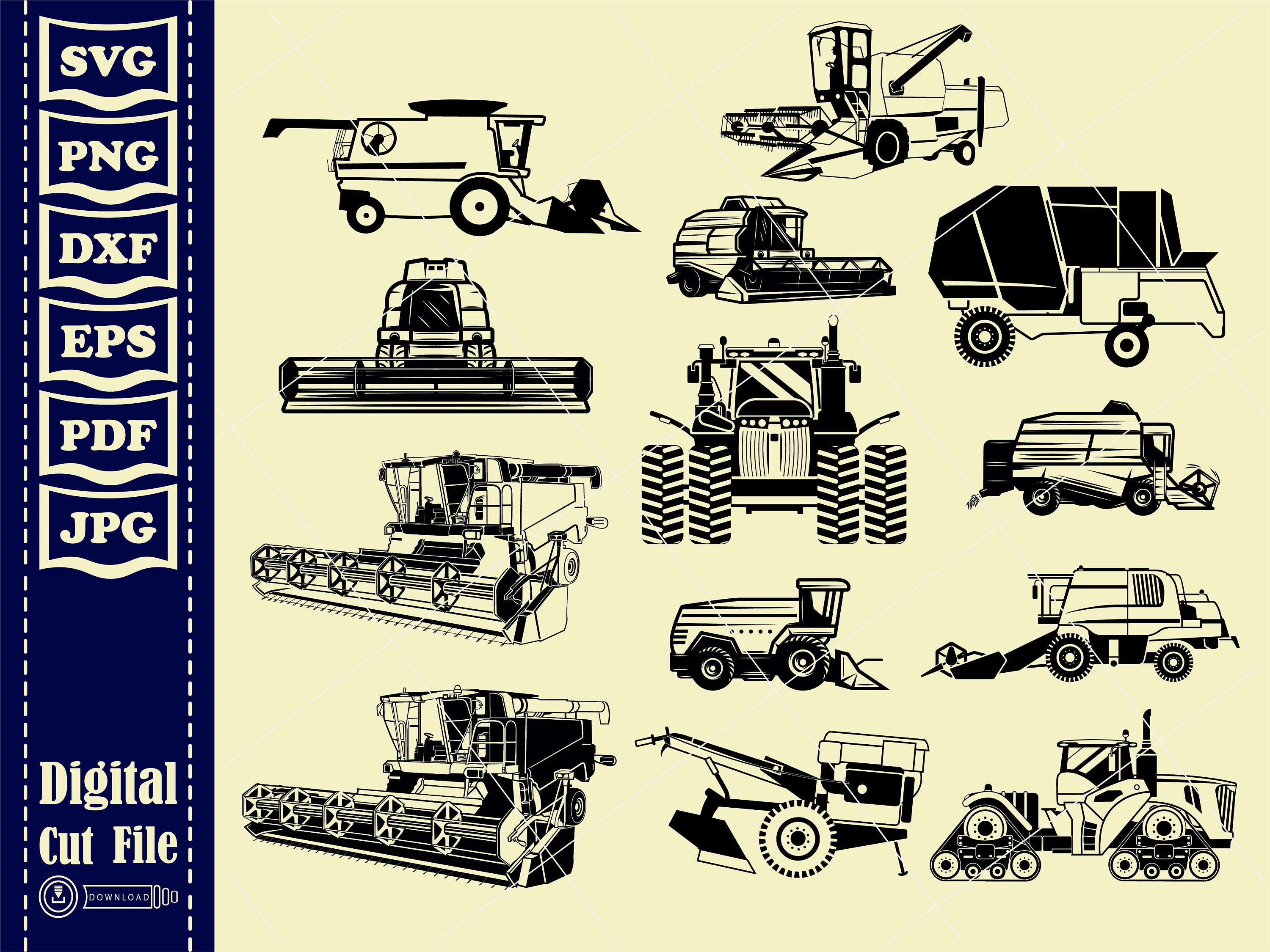 Combine Harvester SVG Farm Svg Combine Svg Combine Clipart - Etsy