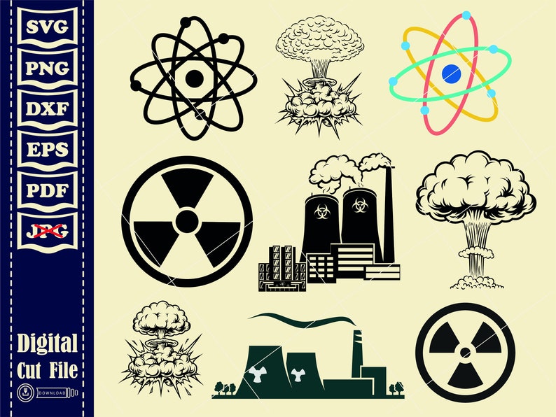 Nuclear Logo Nuclear Clipart Svg Warning / Danger Signs Svg | Etsy