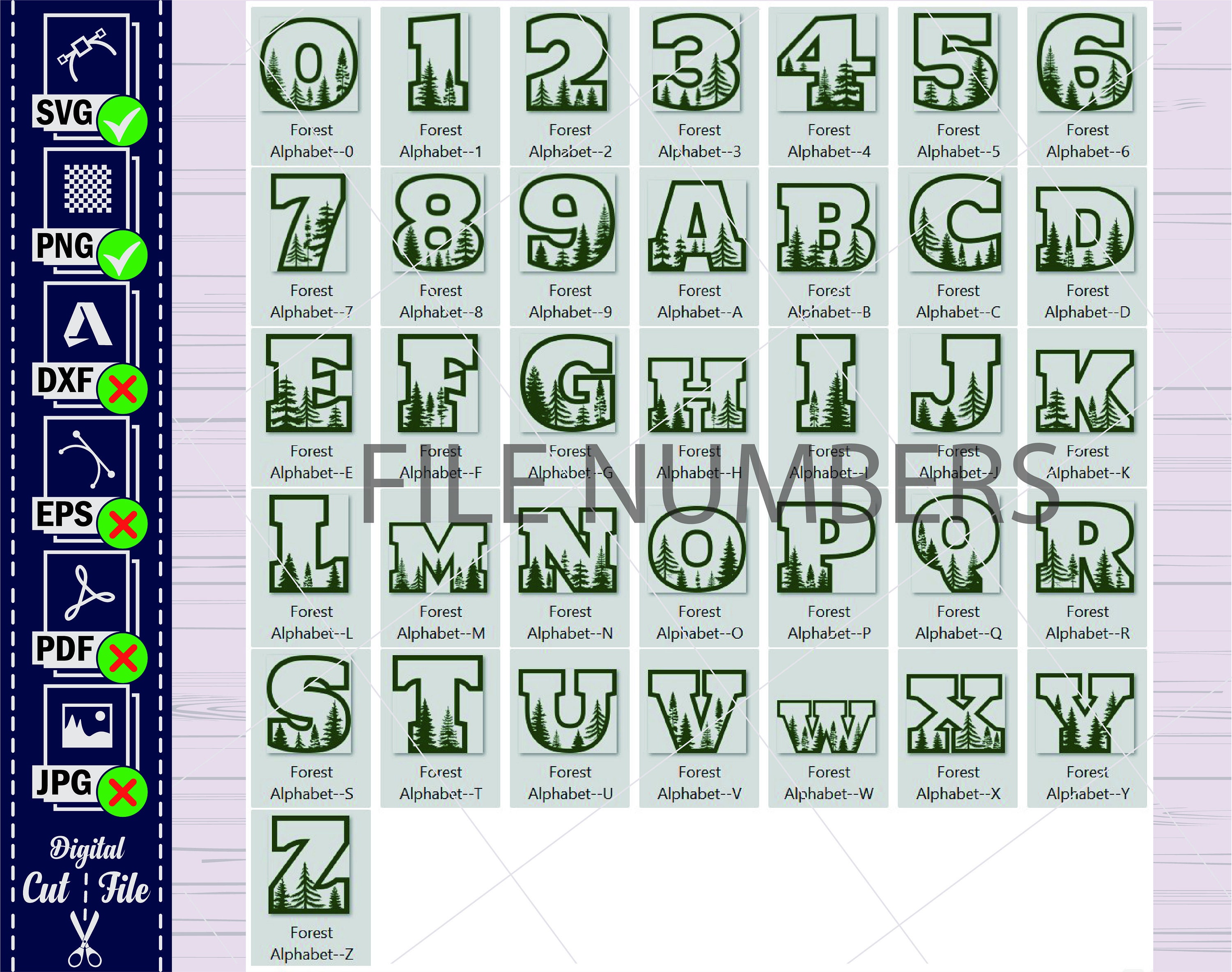 Forest Font Letters SVG Cut Files for Cricut for Silhouette - Etsy Canada