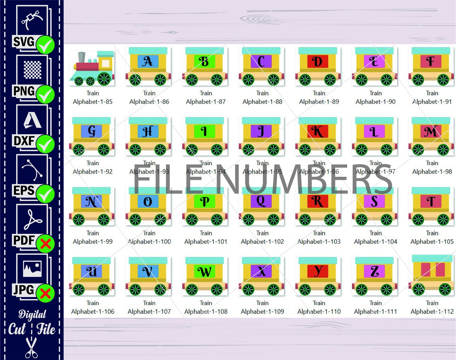 Train Alphabet SVG, Train Font SVG, Train Letters, Cricut Cut Files ...