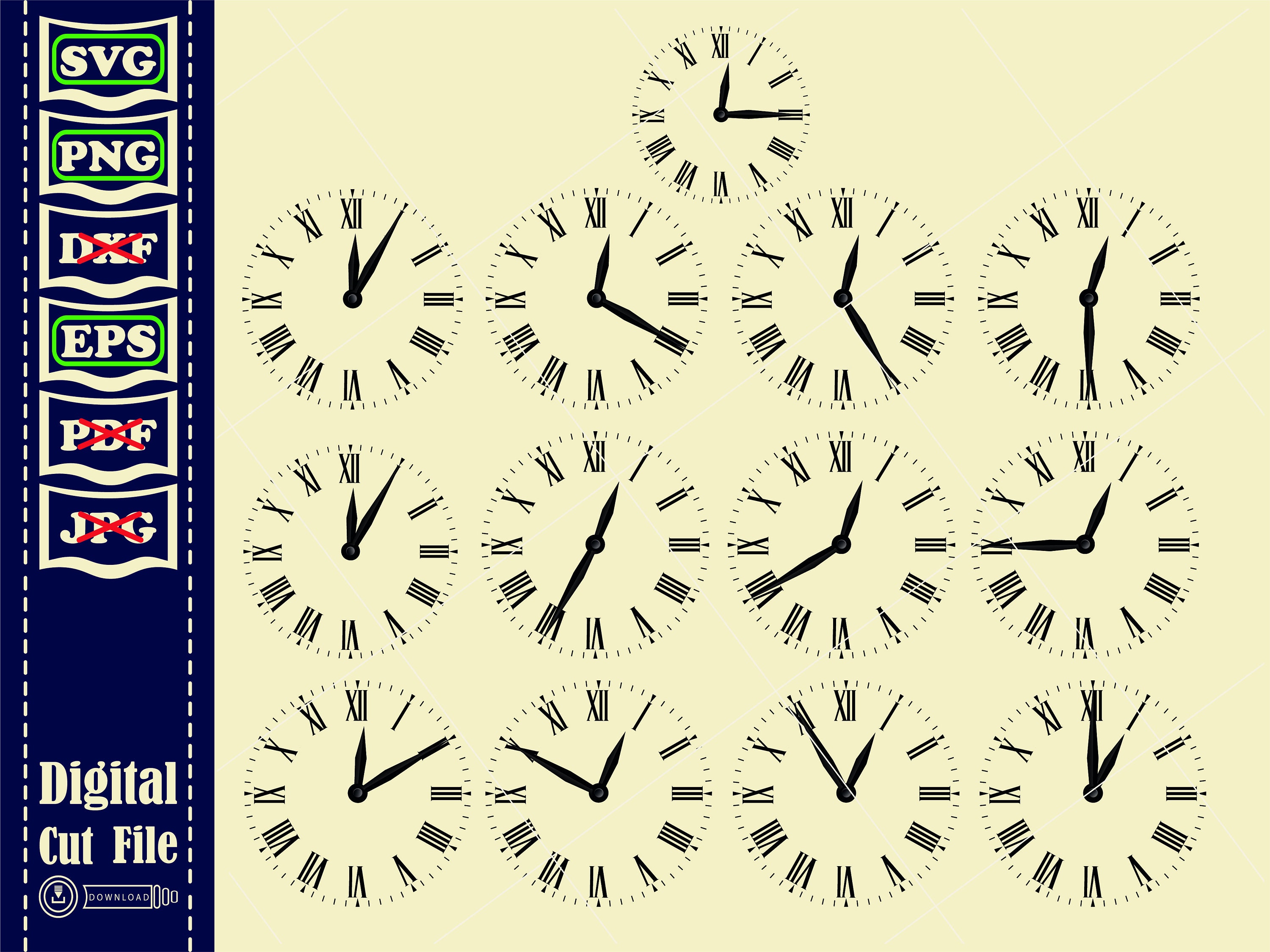 Clock Face SVG Clock Numbers SVG Clock SVG School Clock | Etsy