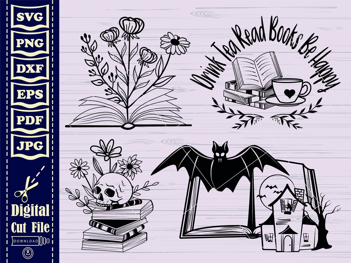 BOOKS SVG 2 Books Lover Bundle SVG Love to Read Svg - Etsy