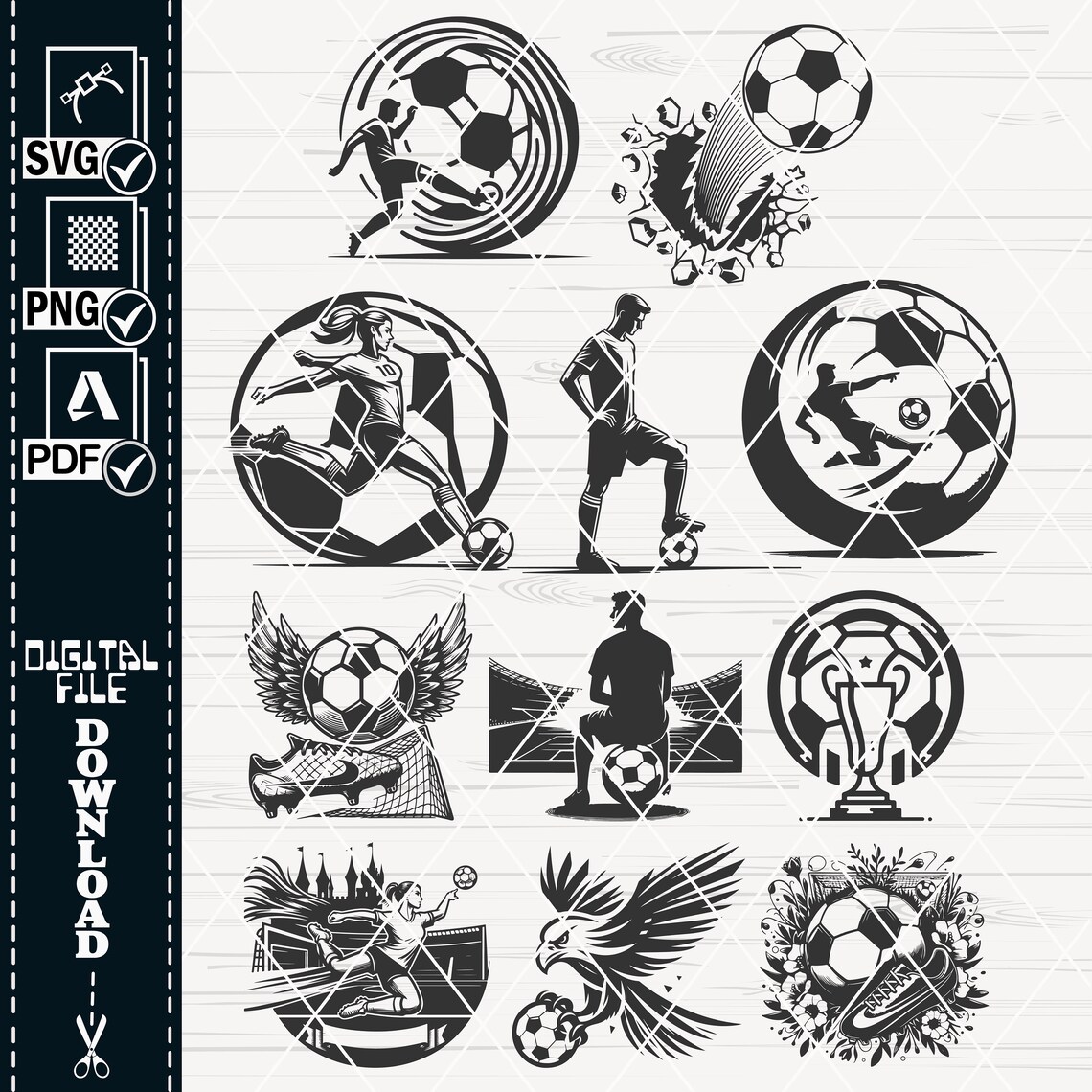 Soccer SVG Bundle, Football Clipart (digital Download) - Etsy