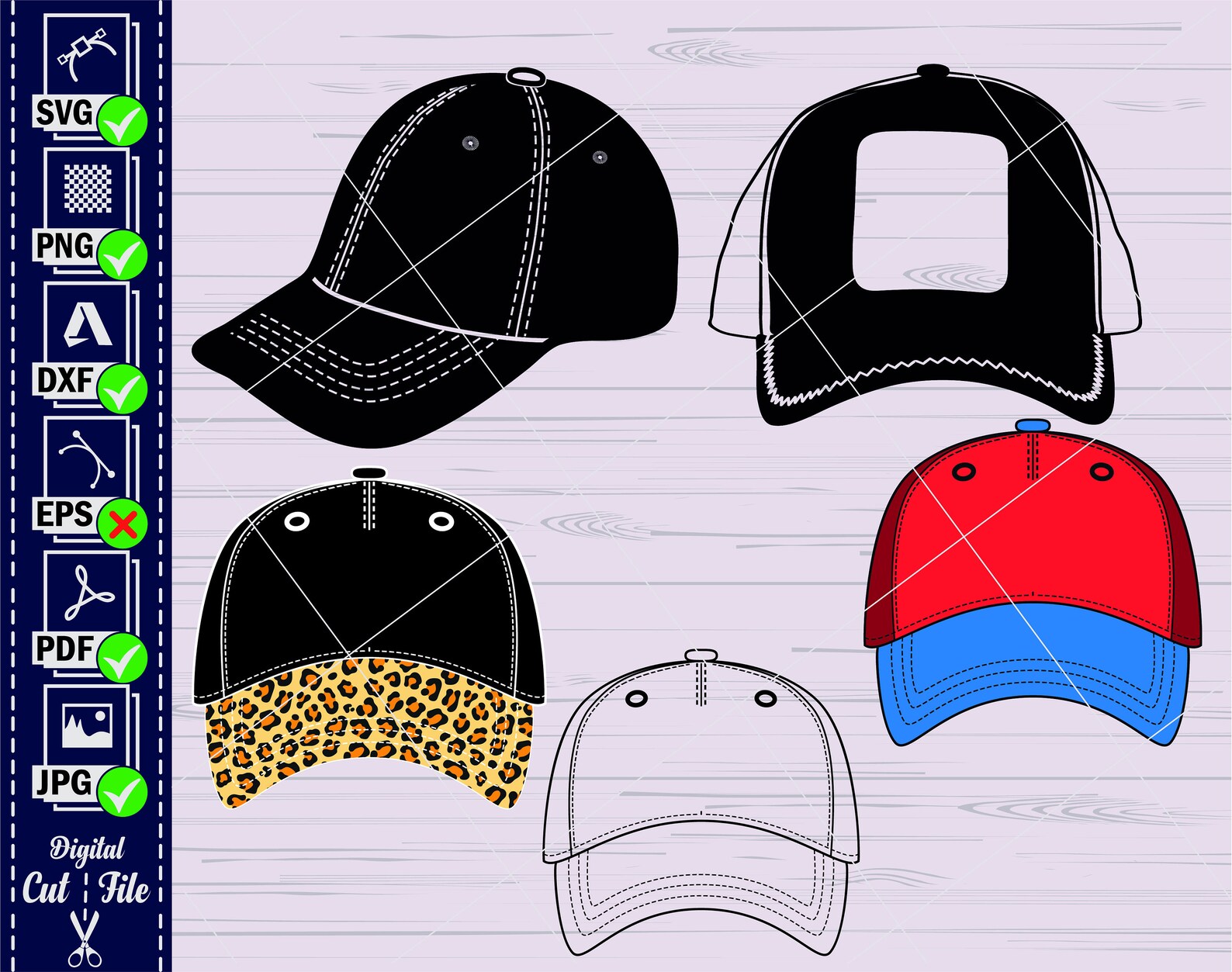 Baseball Cap SVG Files 1, Baseball Cap SVG, Baseball Cap Clipart, Cut ...