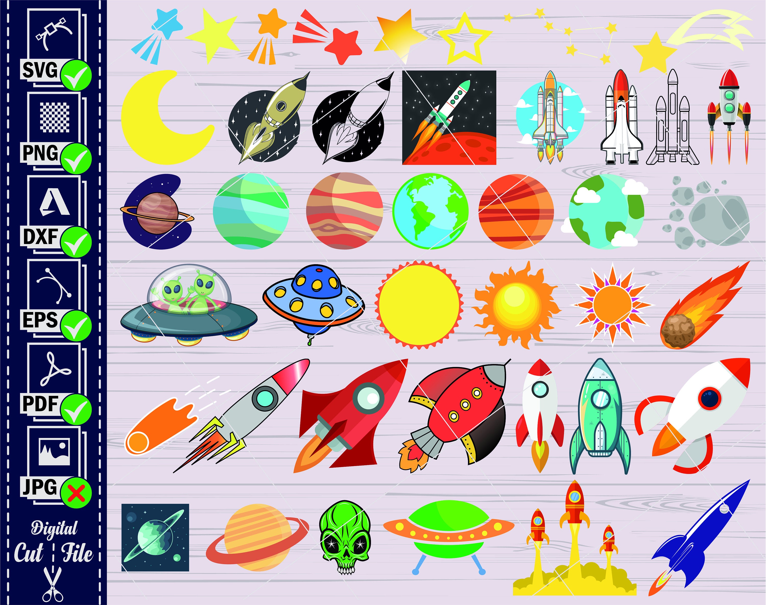 Space Rocket Launch SVG Galaxy Space SVG Bundles Rocketship - Etsy