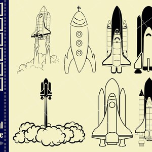 Space Rocket Launch SVG Galaxy Space SVG Bundles Rocketship | Etsy
