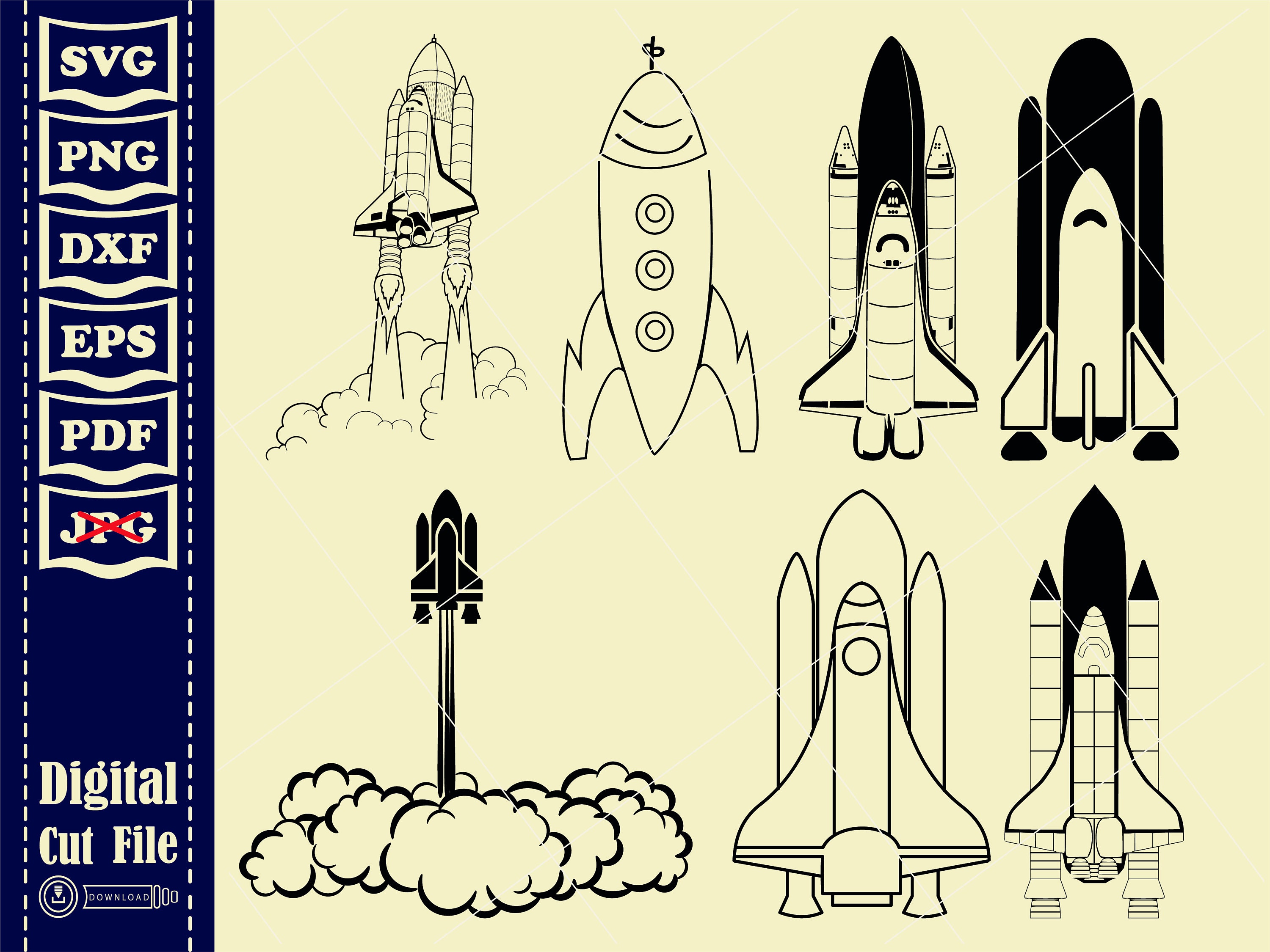Space Rocket Launch SVG Galaxy Space SVG Bundles Rocketship | Etsy