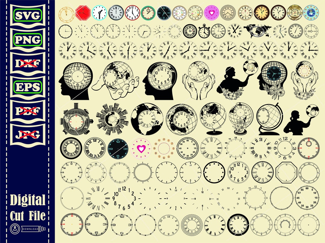 Clock Face SVG Clock Numbers SVG Clock SVG School Clock - Etsy