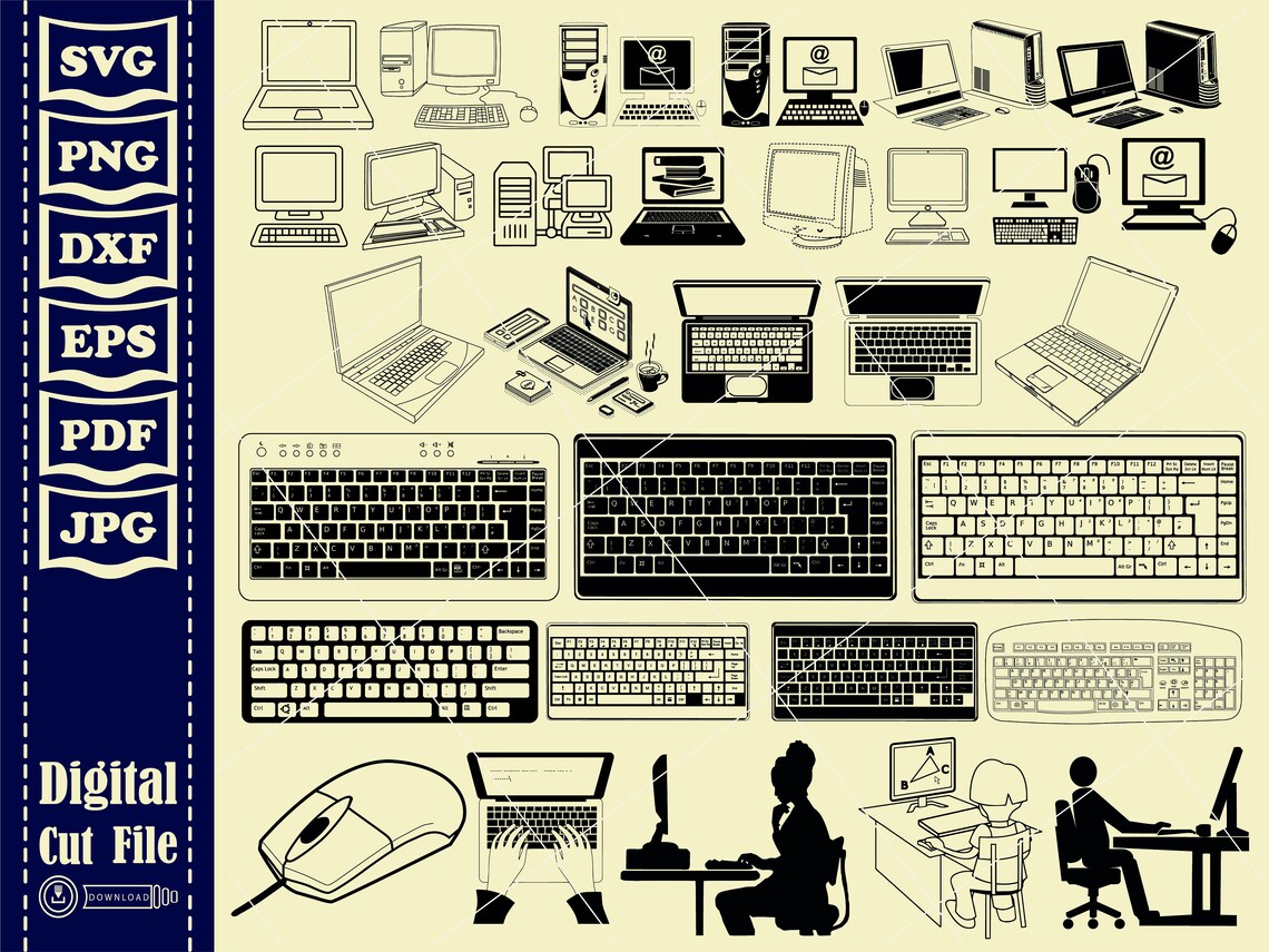 Computer SVG Bundle Computer Keyboard Svg Laptop Svg | Etsy