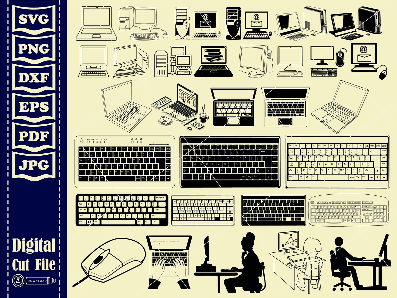 Computer SVG Bundle Computer Keyboard Svg Laptop Svg | Etsy