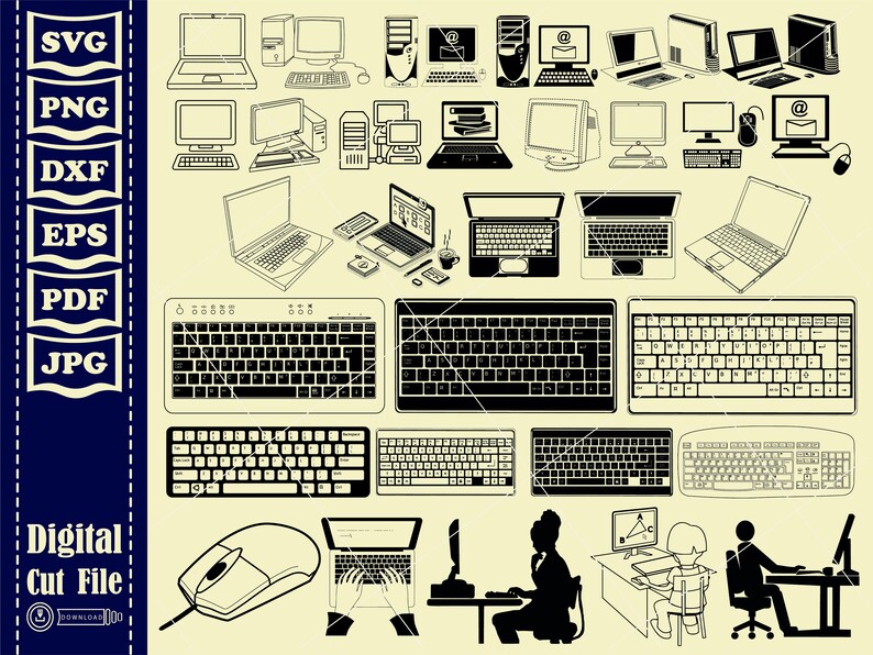 Computer SVG Bundle Computer Keyboard Svg Laptop Svg | Etsy