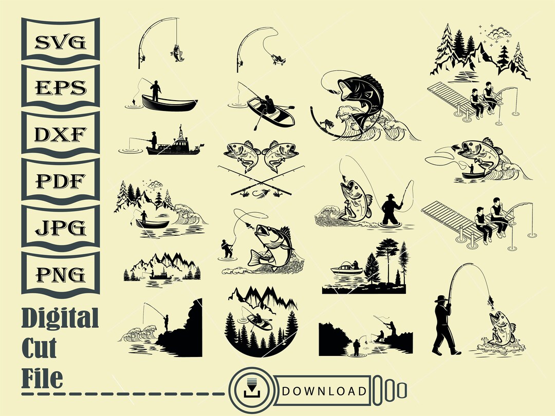 Fishing SVG Fishing SVG Bundle Fishing Clipart Fishing Cut - Etsy Australia