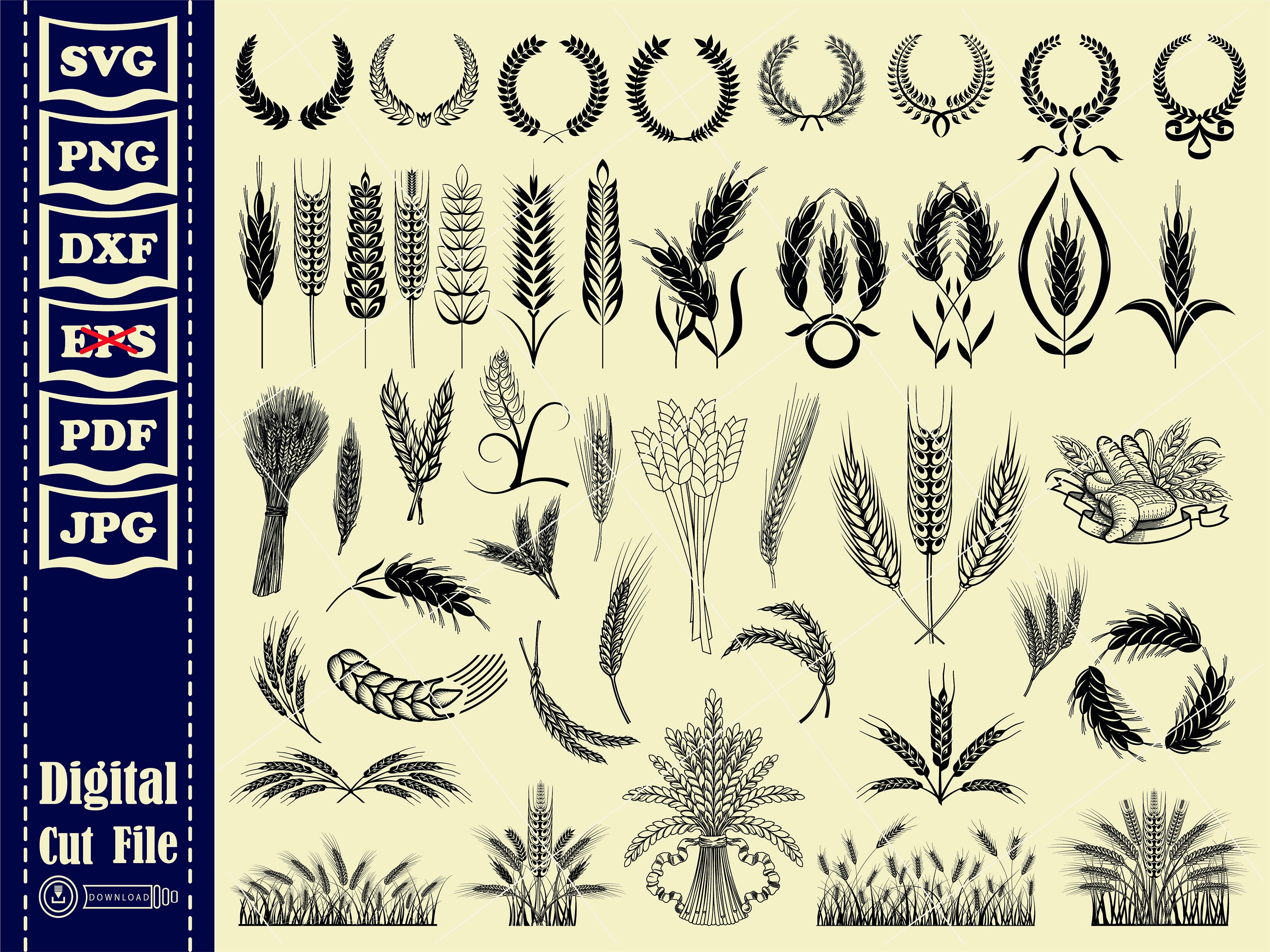 Wheat SVG Bundle Wheat Svg Grain Svg Wheat Clipart Wheat | Etsy Canada