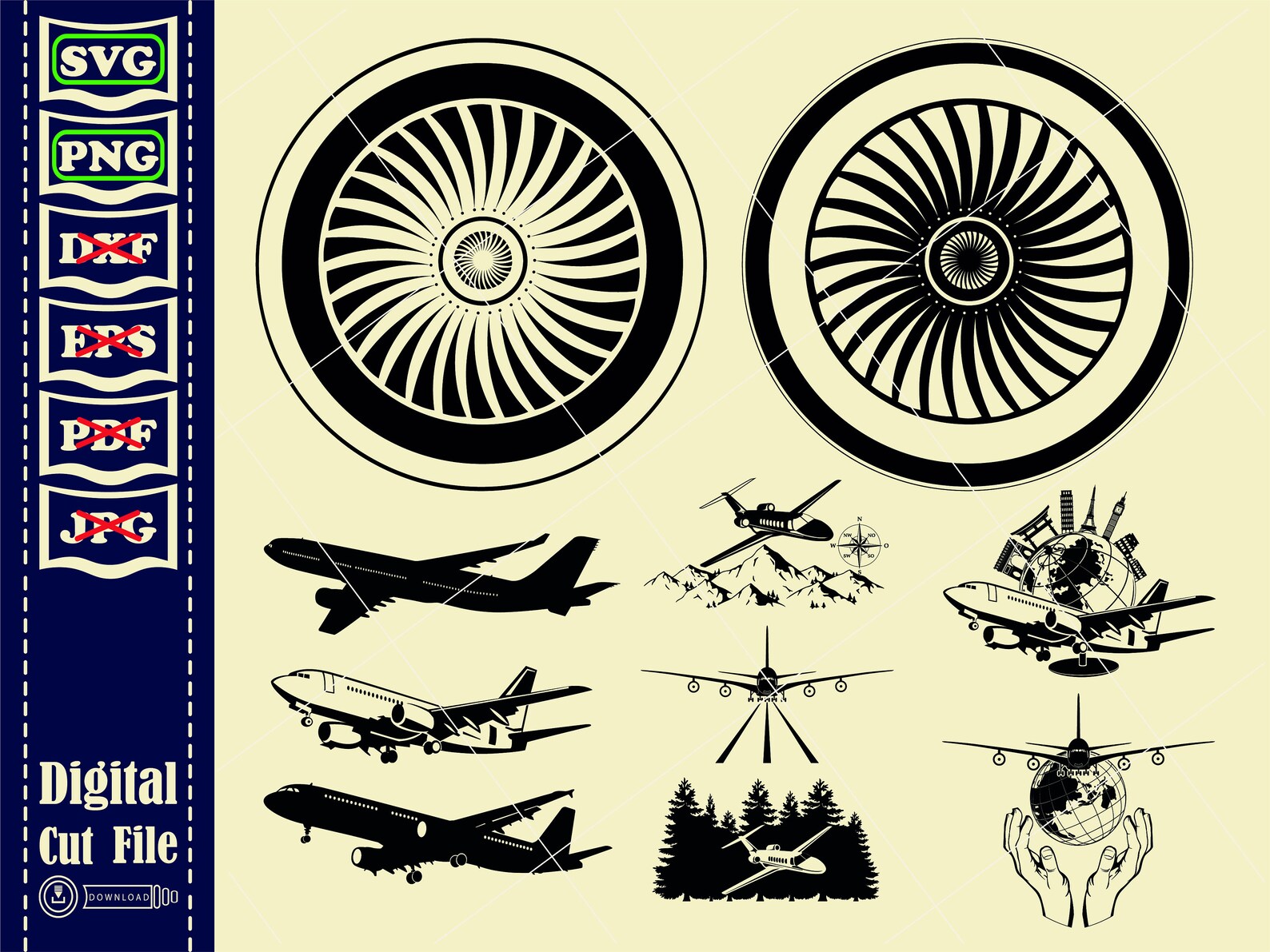Airplane Svg Bundle 1 Airplane Svg Biplane Svg Airplane - Etsy Canada
