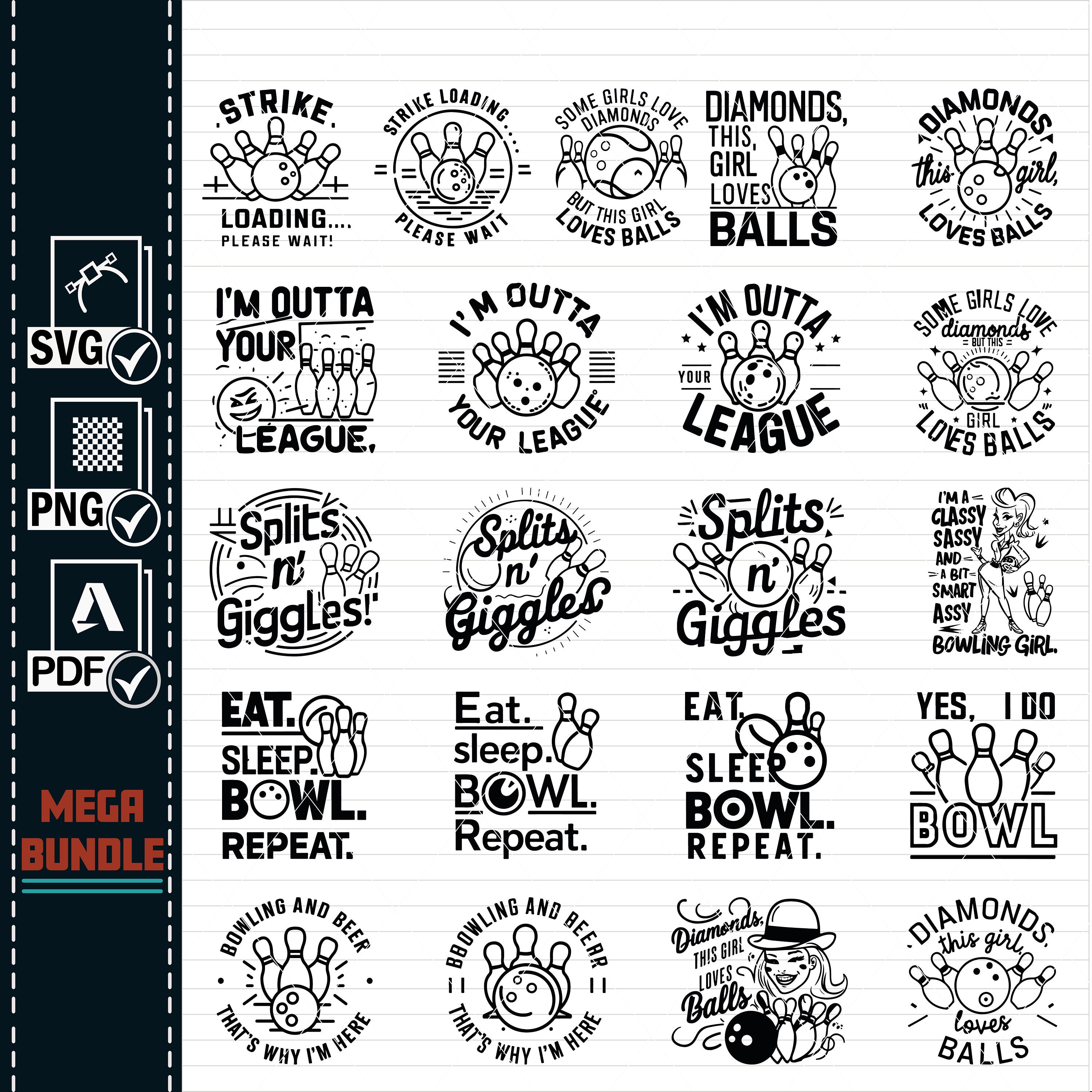 Bowling SVG Mega Bundle, Clipart Graphics (digital Download) - Etsy