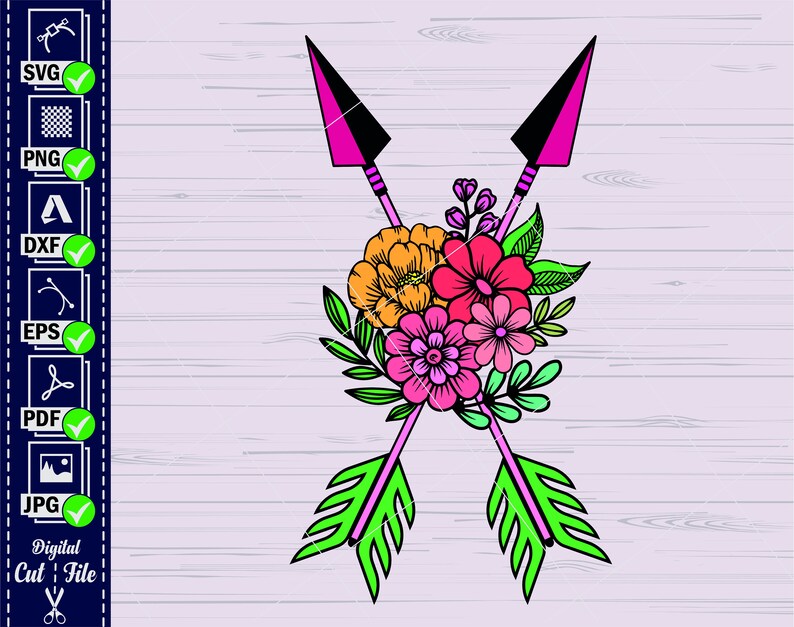Floral Arrow SVG Cut Files, Boho Arrows Clipart (digital Download) - Etsy