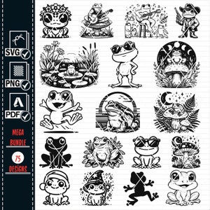 FROG SVG Png MEGA Bundle, Floral Frog Svg, Cute Frog Svg, Funny Frog ...