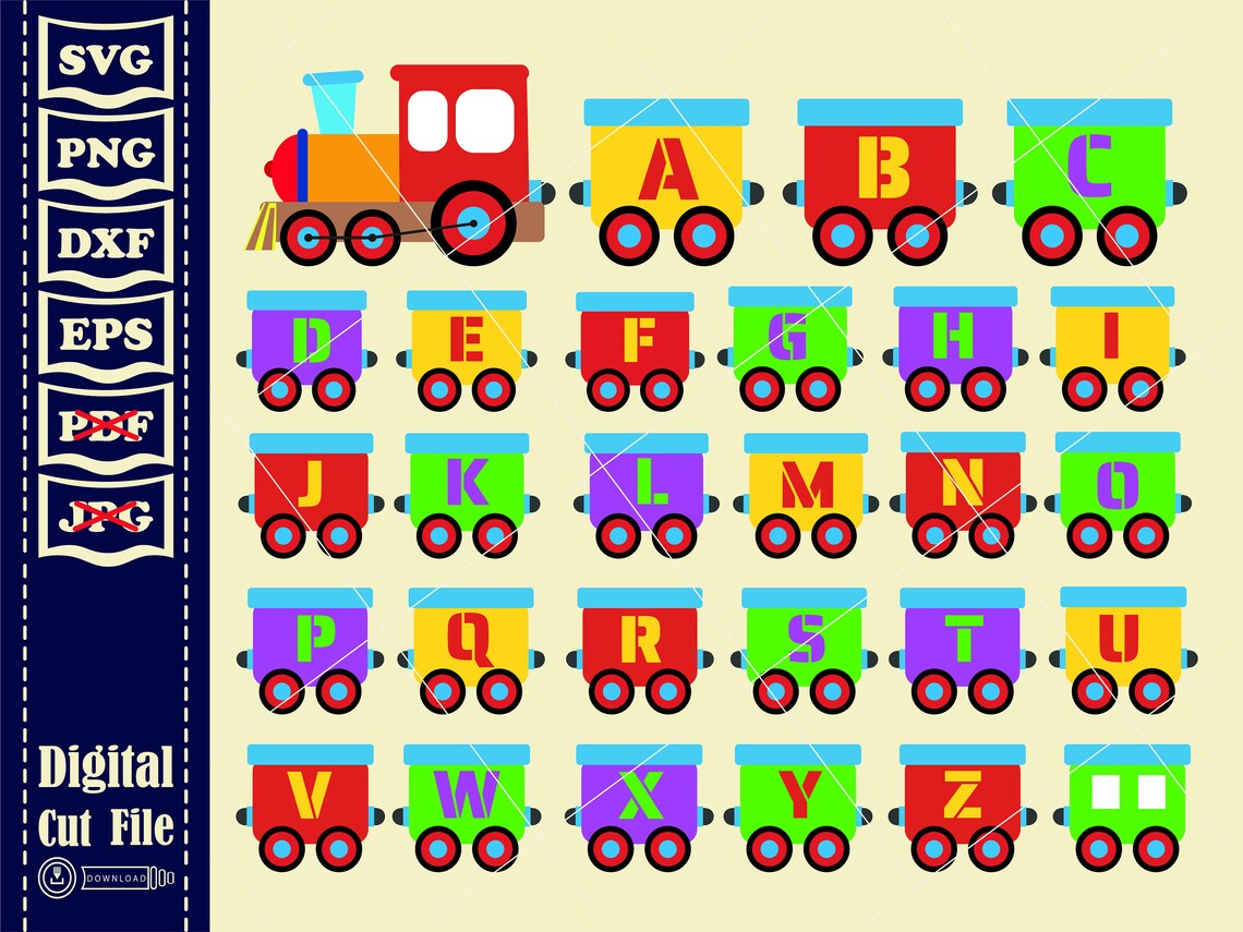 Train Alphabet SVG Train Font SVG Train Letters Cricut Cut | Etsy UK