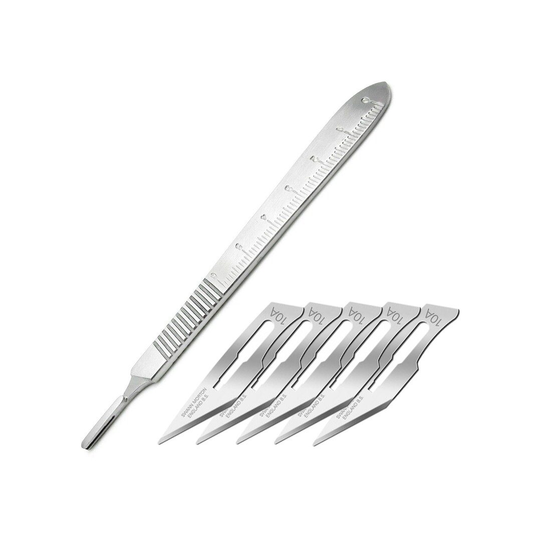 Reusable Scalpel Handle No.3 With 5 No.10a Blades - Art & Craft Tool ...