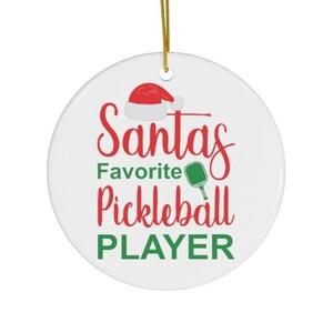 Pickleball Ornament, Pickleball Santa Ceramic Christmas Ornament for ...