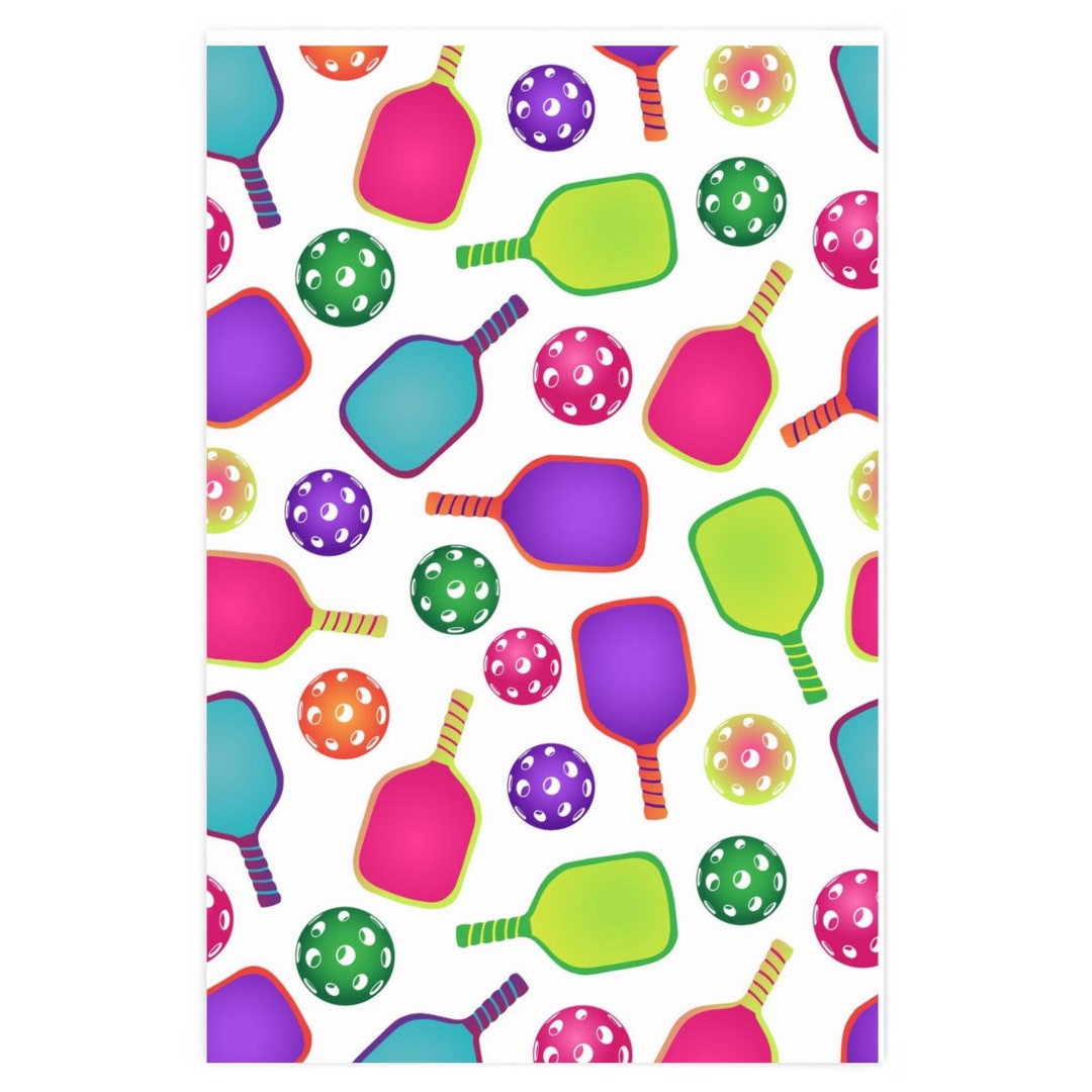 Pickleball Wrapping Paper, Pickleball Paddle Gift Wrap for Presents ...