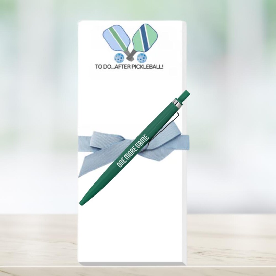Pickleball Notepad Pen Set, Think Before You Dink Pen, to Do After ...