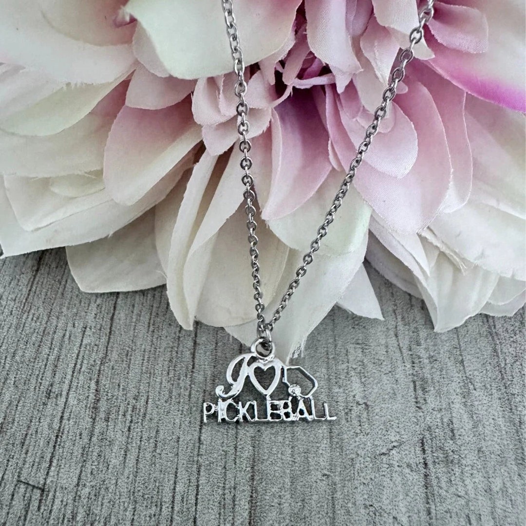 Pickleball Gift, Silver Pickleball Necklace, Women's Pickleball Jewelry ...