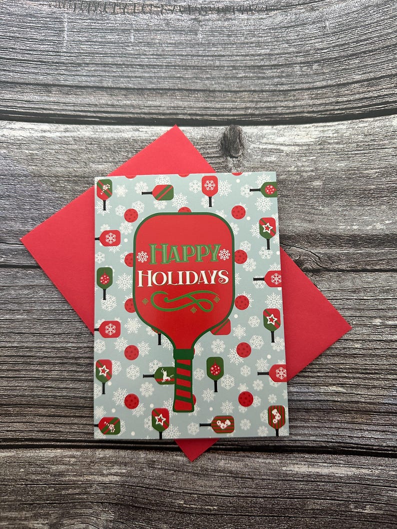 Pickleball Christmas Card Deck the Halls With Pickleball Gifts for Men ...