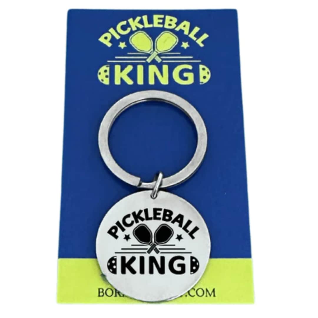 Pickleball Keychain, Pickleball King Jewelry for Men, Pickleball Gift ...