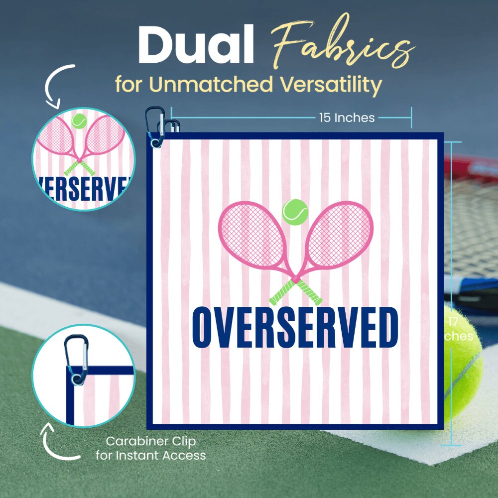Tennis Towel - Sports Sweat Hand Towel, Premium Dual-fabric Tennis ...