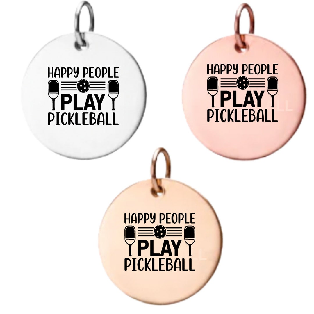 Pickleball Charm, Pickleball, Happy People Play Pickleball Jewelry for ...