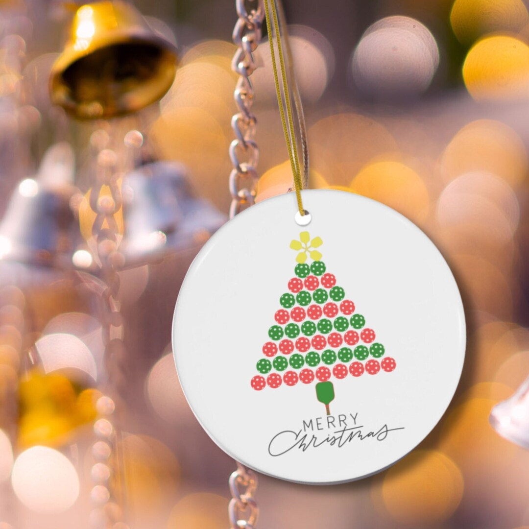 Pickleball Ornament, Pickleball Tree Ceramic Christmas Ornament for ...