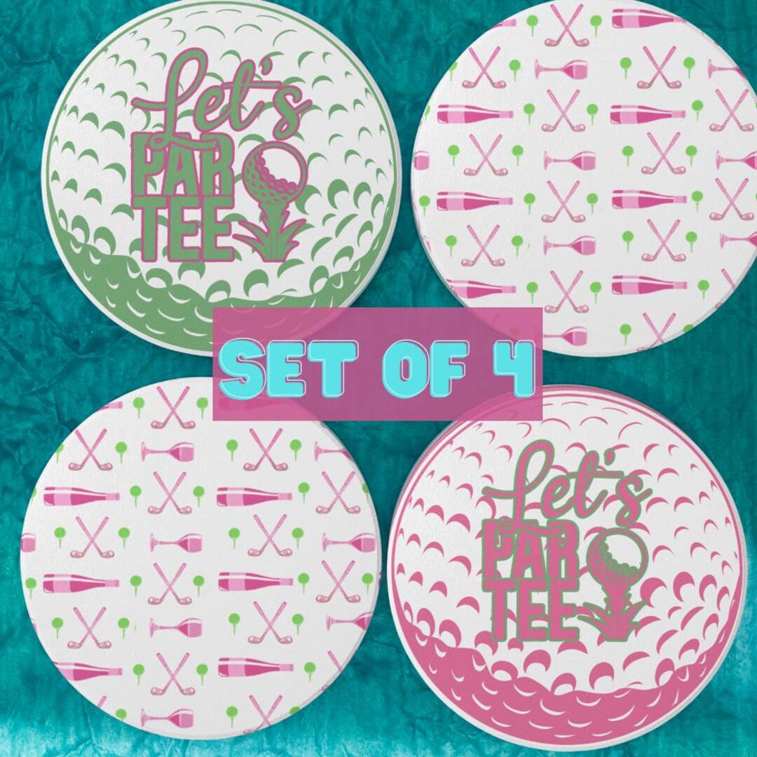 Golf Gift, Golf Coasters, Ceramic Coaster Set, Drink Coasters ...